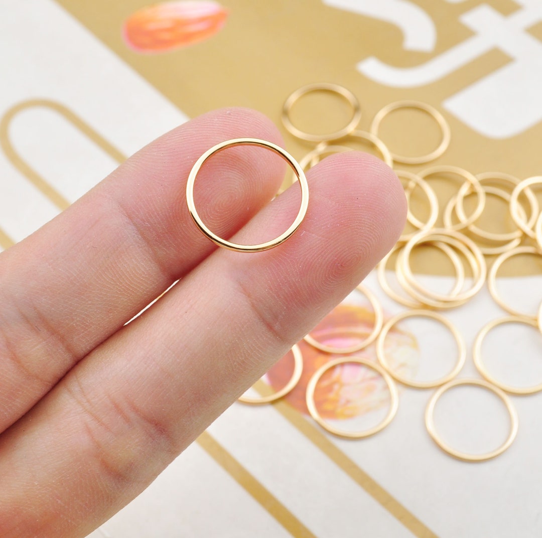 20 18k Gold Plated Round Shape Charms,16mm Brass Round Connector,round ...