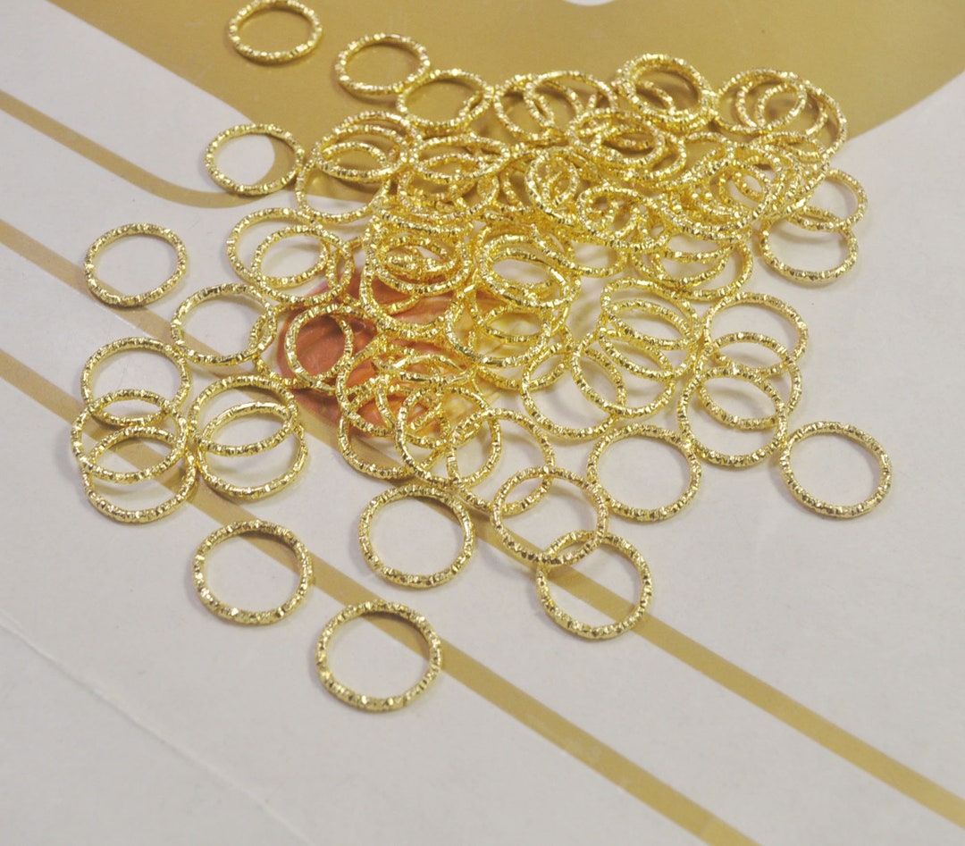 Textured Jump Ring,iron Open Jump Rings,100pcs 12mm Gold Plated Jump ...
