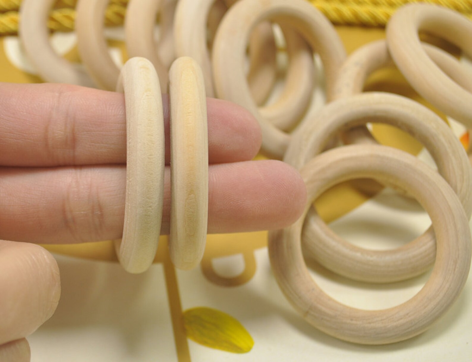 30pcs Round Wooden Rings 50mm Large Wooden Ring Natural - Etsy