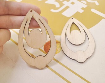 10 Pieces Drop Shape Wood Pendants,natural Wood Earring Pendant,wooden ...