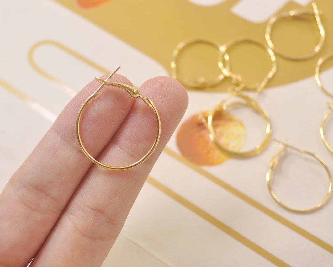 50pcs Earring Hoops,gold Plated Earring Hoop,jewelry Diy,ear Hook,25mm ...