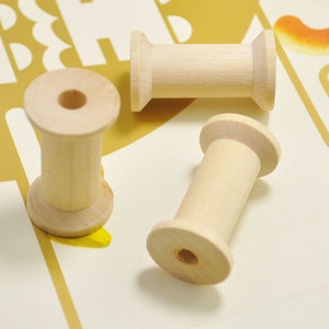 Wood Spool,10pcs Large Wooden Spools,unfinished Natural Wooden Spool ...