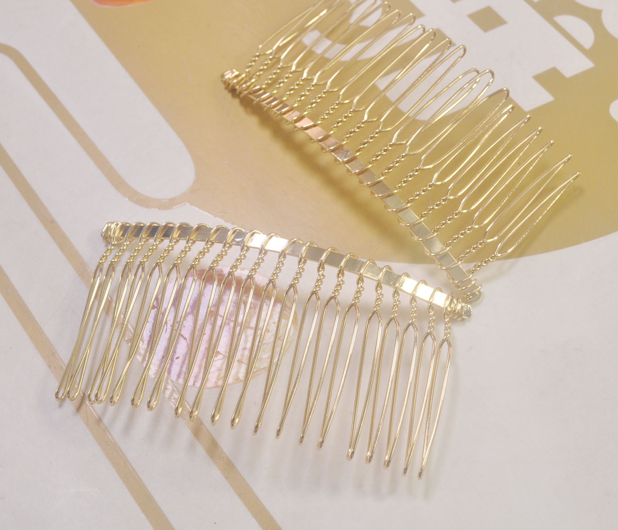 46103050pcs KC Gold Plated Wire Metal Hair Combsmetal - Etsy