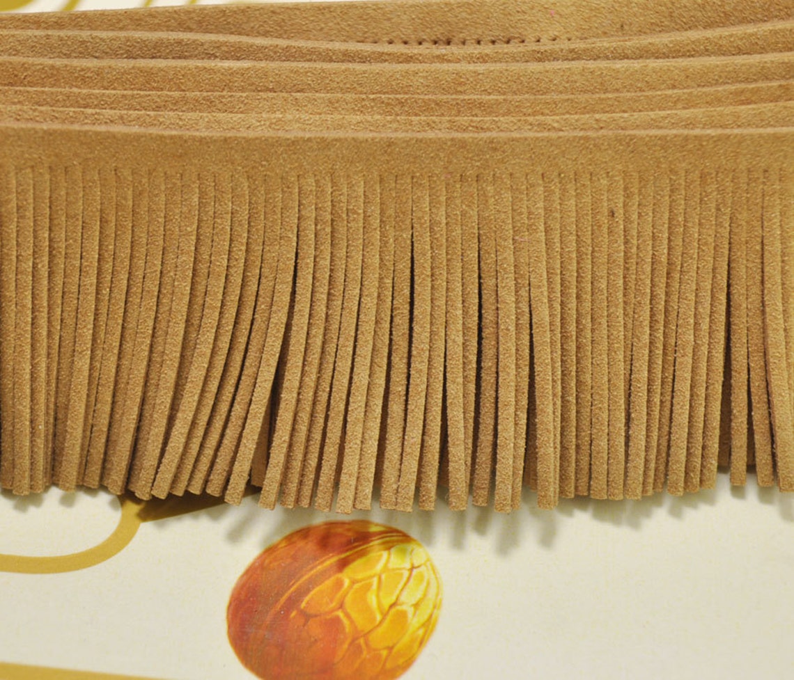1 Yard Leather Fringe Trim48mm Width Faux Suede Fringe Trim - Etsy