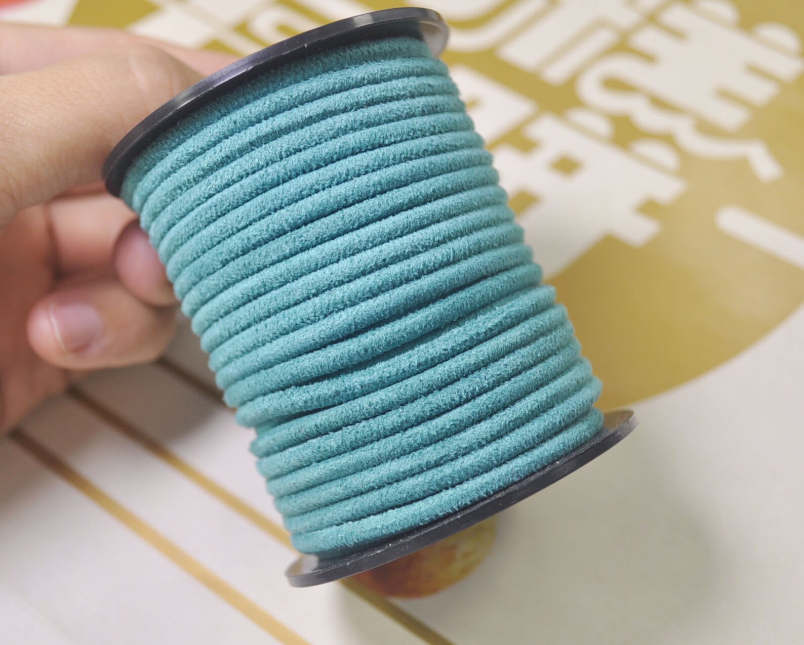 5yards 3mm Round Faux Suede Leather Cords,mint Turquoise Leather String ...