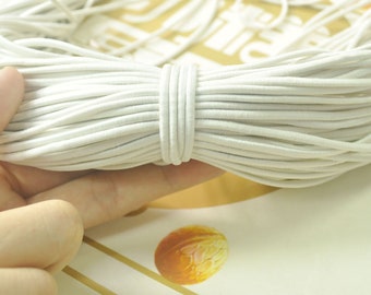 20 Yds Round Elastic Cord 2.5mm White Stretch Cord Braided - Etsy