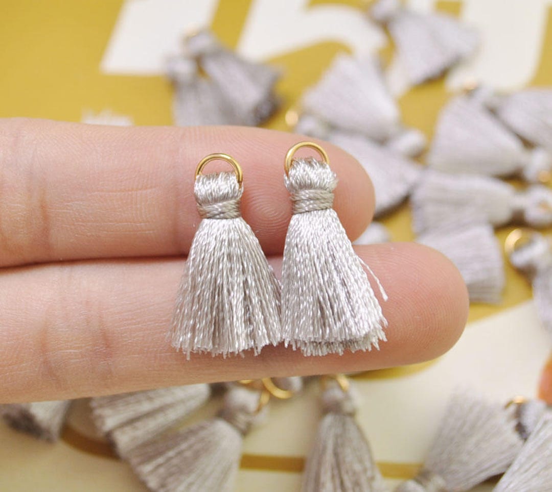 Small Silk Tassel,20pcs 0.9" Silver Gray Mini Tassels,earring Tassels ...