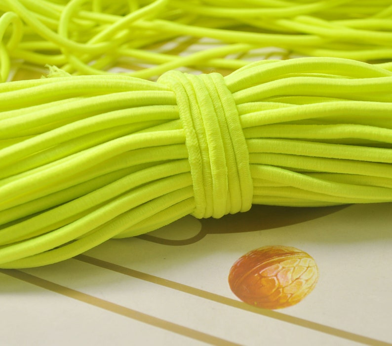 5yds Bright Yellow Elastic Cord4mm Round Elastic Cordstretch | Etsy
