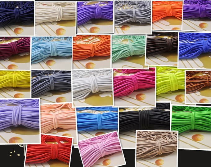 5yds/10yds Assorted Color Elastic Cord,4mm Round Elastic Cord,stretch ...