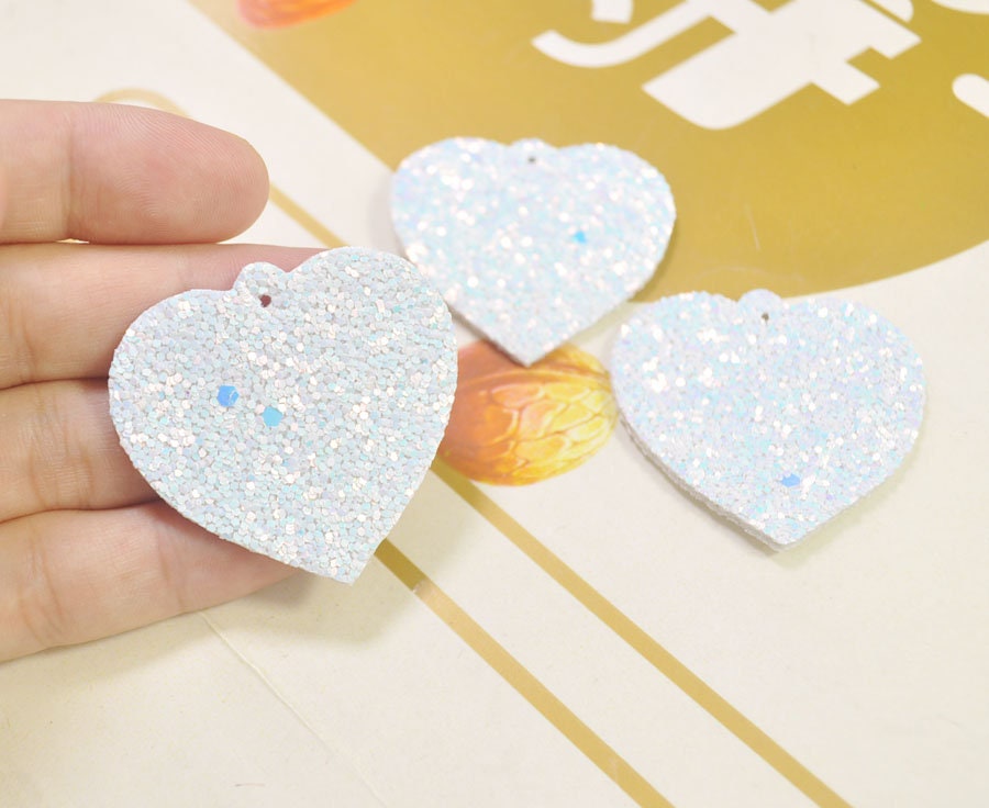 20pcs Heart Shapemixed Color Heart Pendant Glitter - Etsy