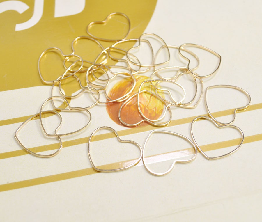 Heart Link 50pcs KC Gold Color Love Connectorsflat Heart - Etsy