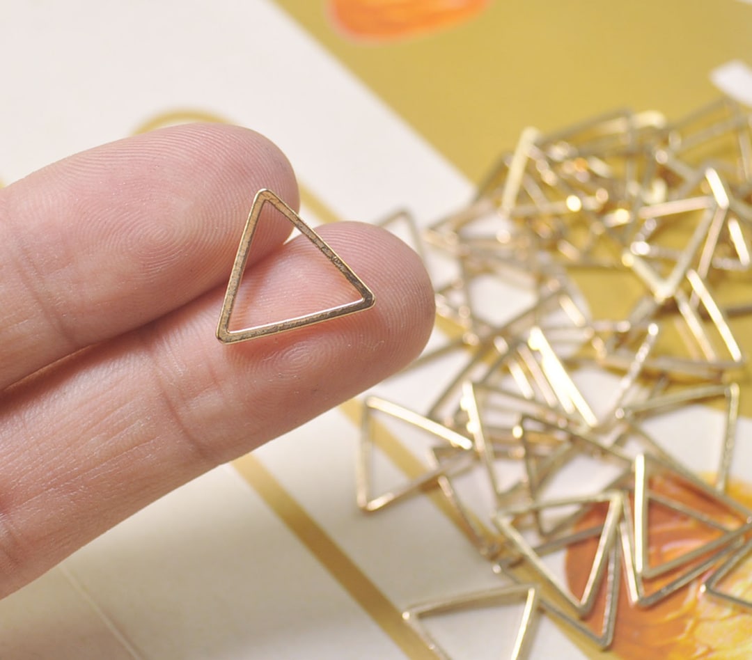 Triangle Charm, 50pcs KC Gold Color Brass Triangle Link Pendants ...