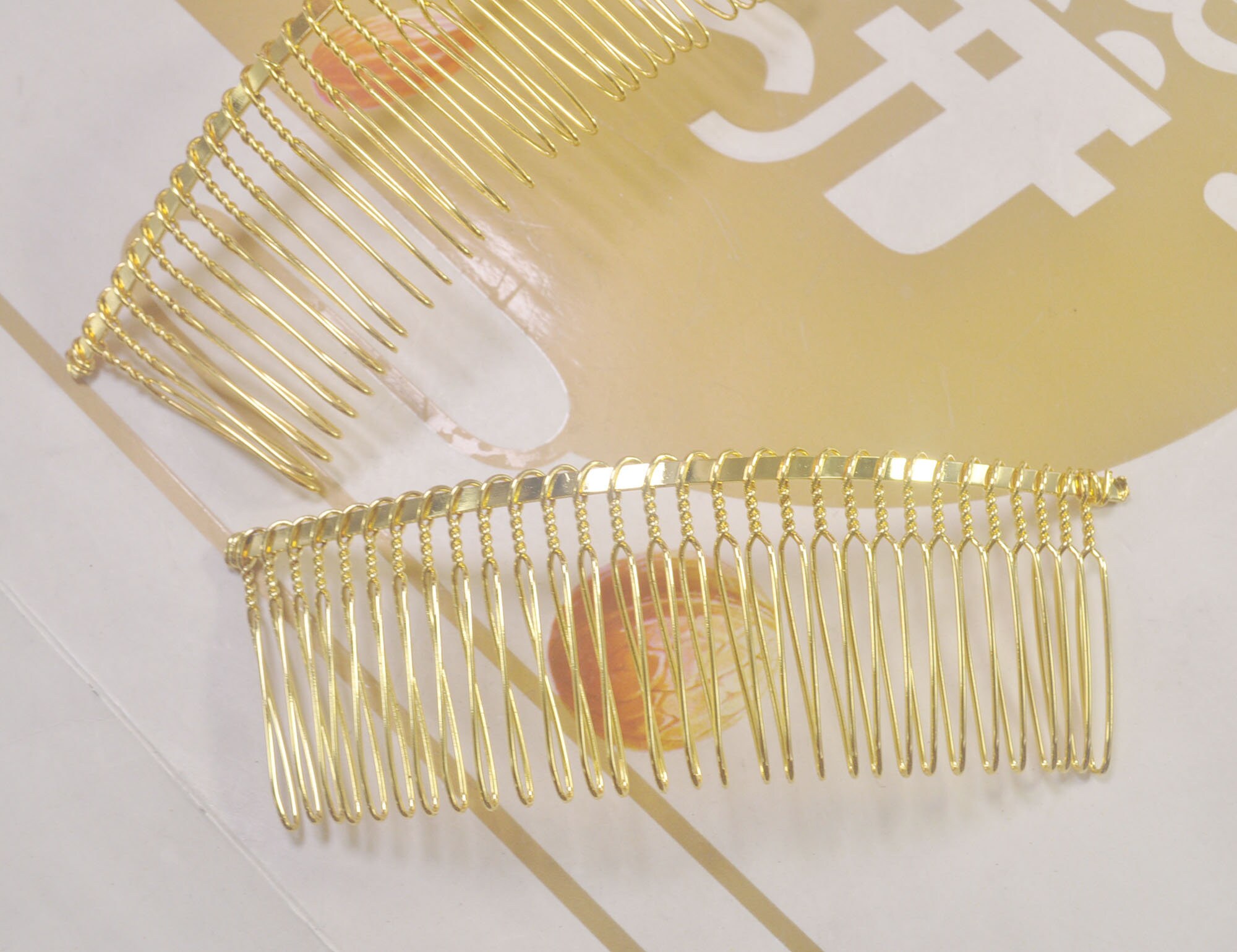 4610Pcs Wedding veil comb DIY twisted wire metal combGold | Etsy