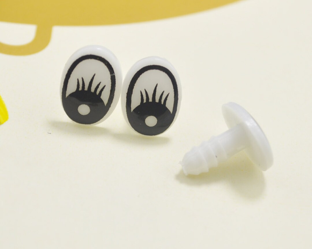 10pairs 10mm Toy Eyes Cartoon Eyes Oval Adorable Comic Safety Eyes ...