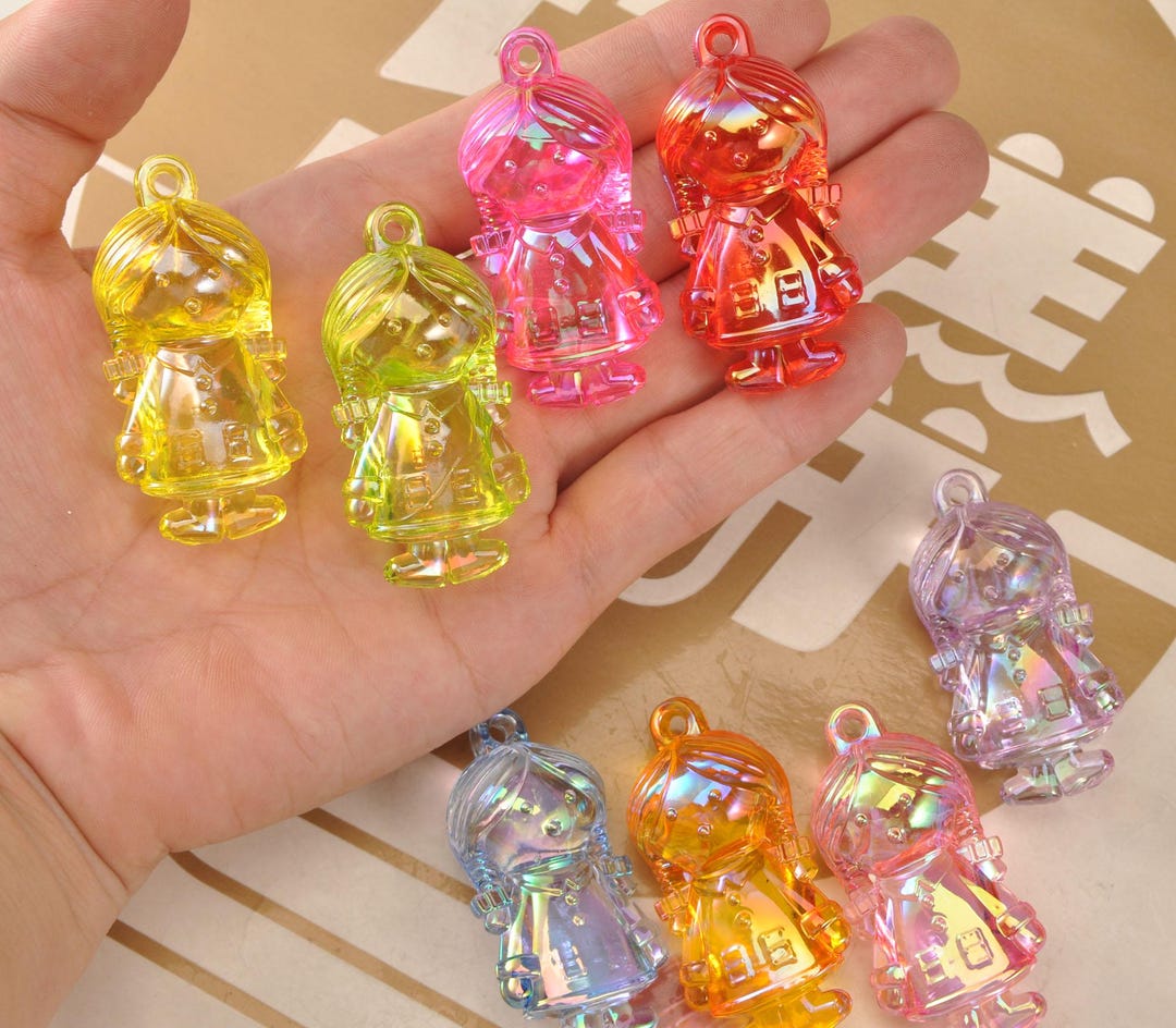 5/10pcs Acrylic Girl Shape Pendant Charms,mix AB Color Girl for Acrylic ...