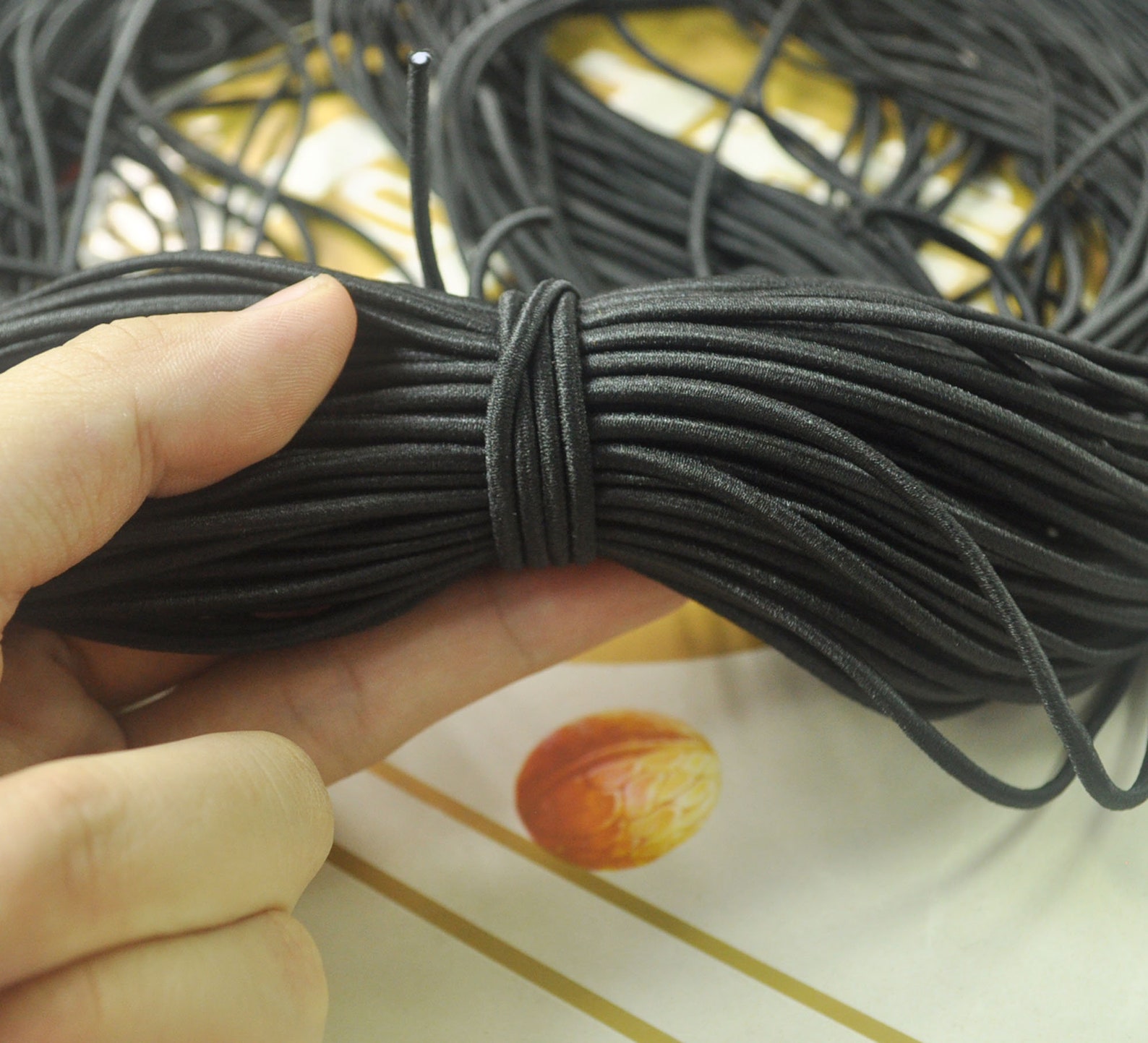 30 Yards 2.5mm Round Elastic Cordblack Stretch Cord Stretch - Etsy