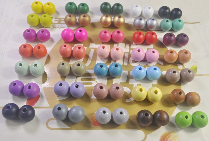 100Pcs Wooden Beads 20mm Assorted Color Round Wood ball | Etsy