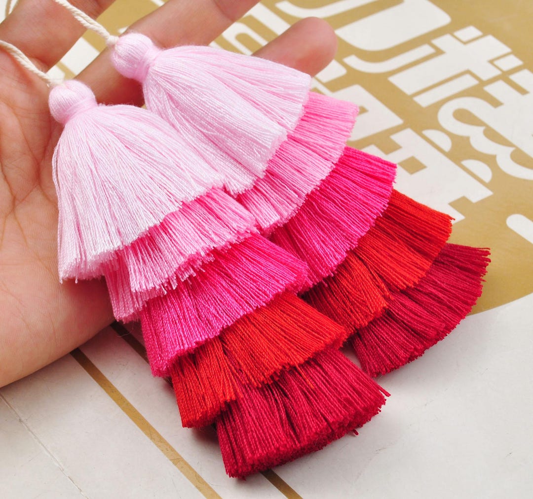 2pc High Quality Ombre Tassel With Loop,layered Tassel Pendant,five ...