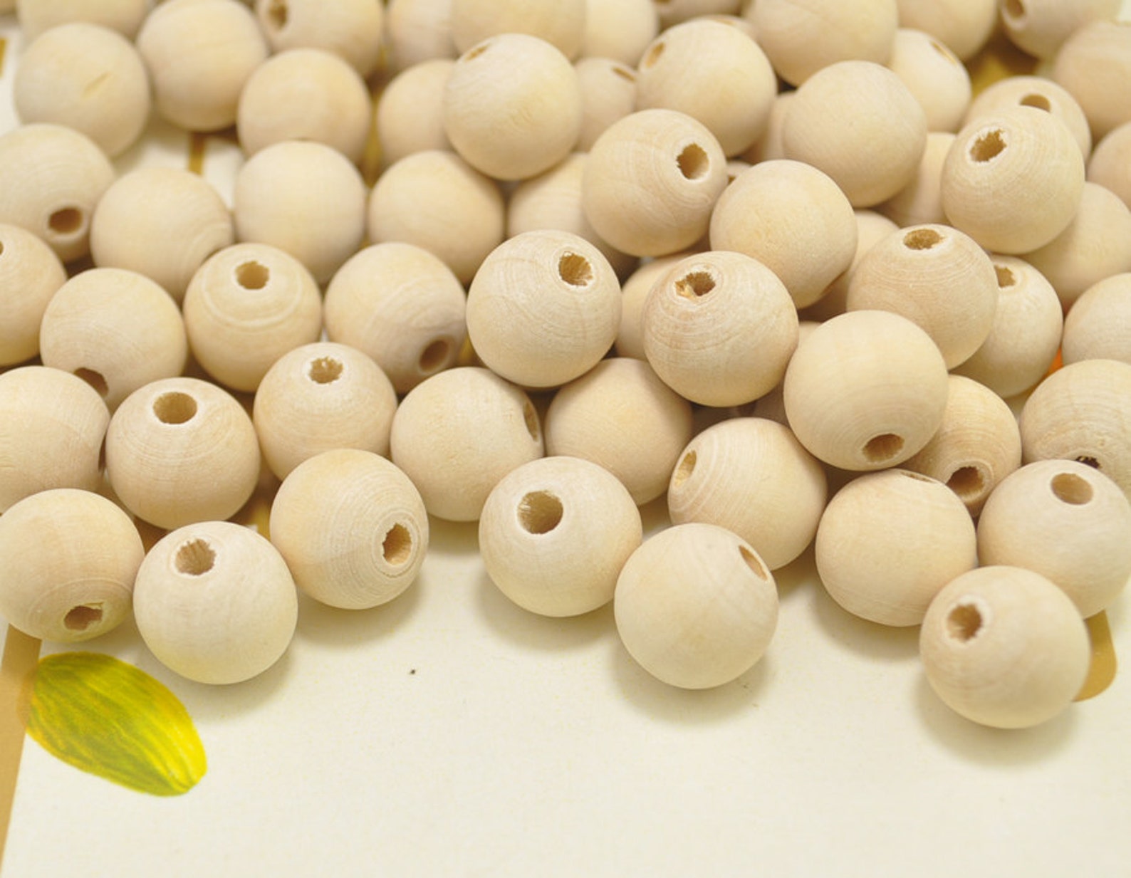 Wood Beads14mm Round Natural Unfinished Wooden Beadsdiy - Etsy
