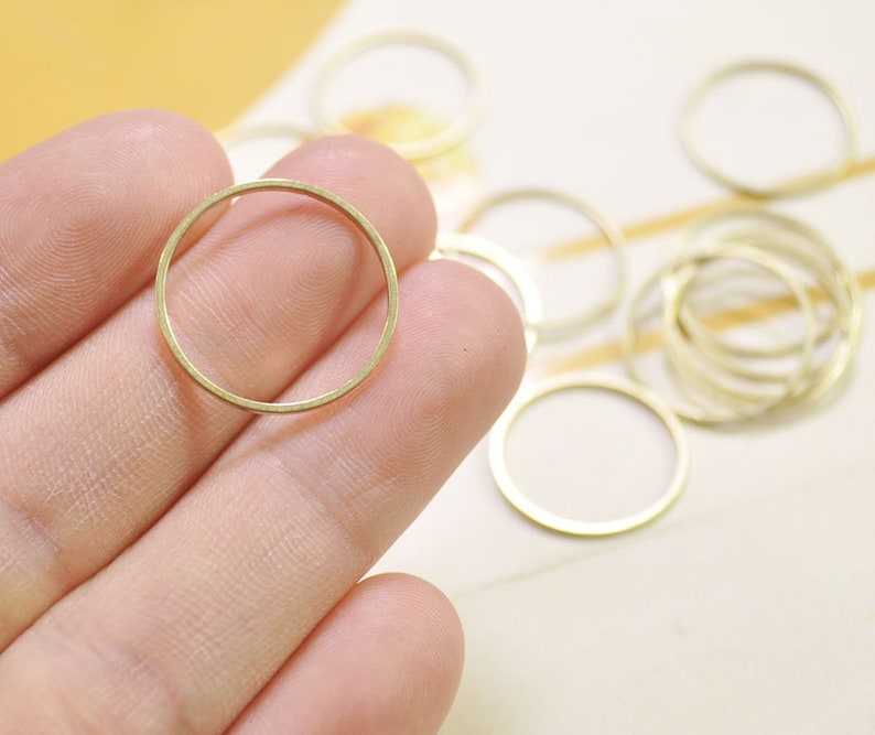 Raw Brass Circle Ringsbrass Connector Rings 50pcs Raw Brass | Etsy