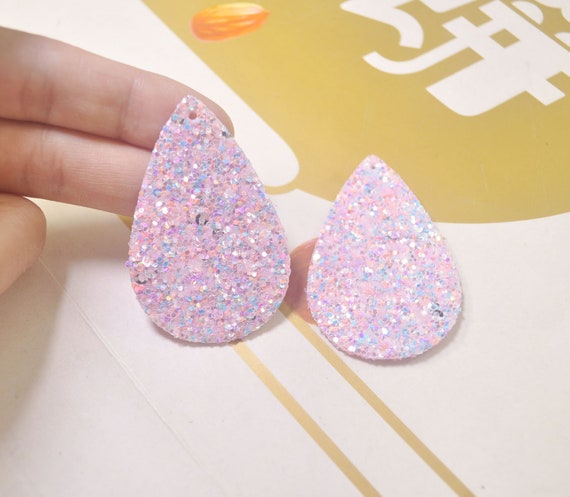 8pcs Mixed Pink Glitter Leather Teardrop Shapeteardrop | Etsy