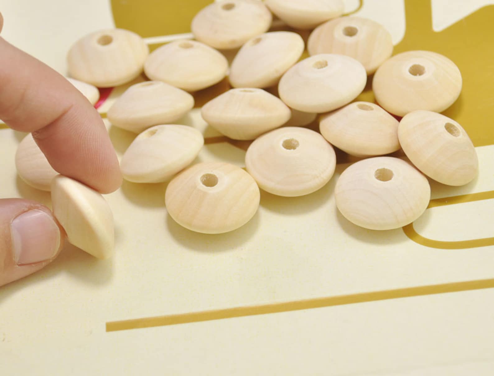 Double Cone Wood Bead,20pcs Bicone Wooden Beads,unfinished Natural Wood ...