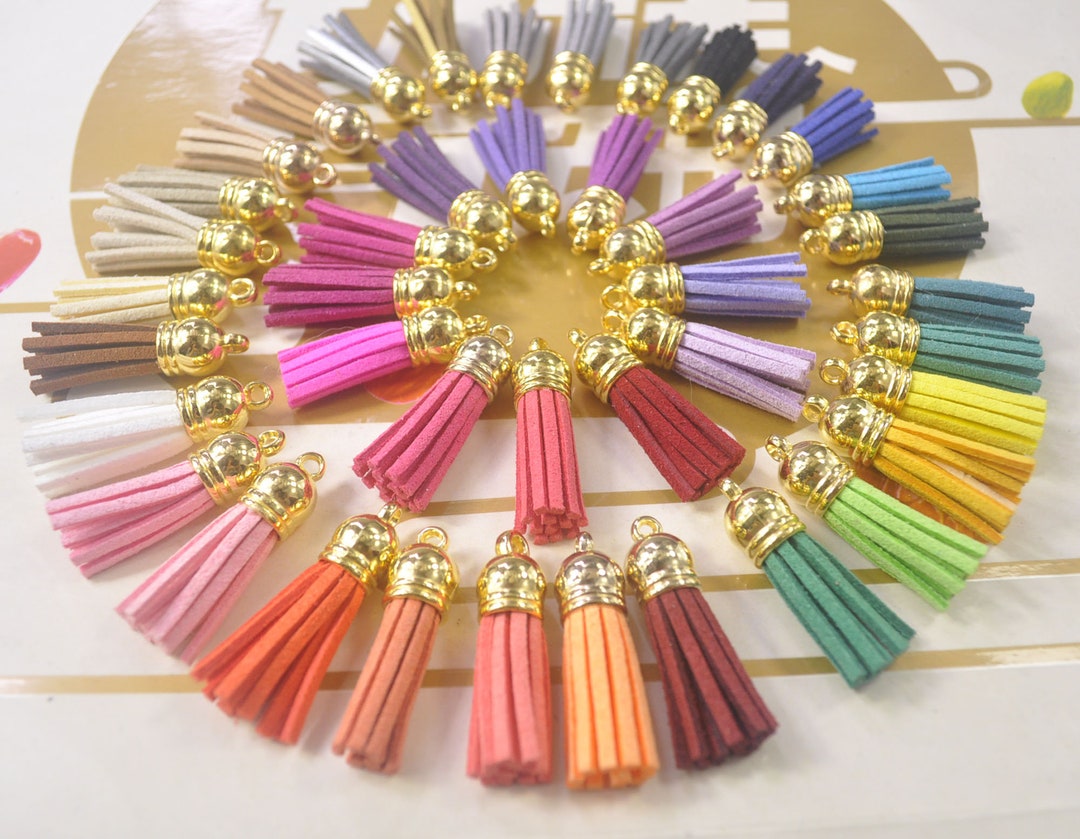 Faux Suede Tassels Gold Top 50pcs faux Leather Tassels Bulk Wholesale ...