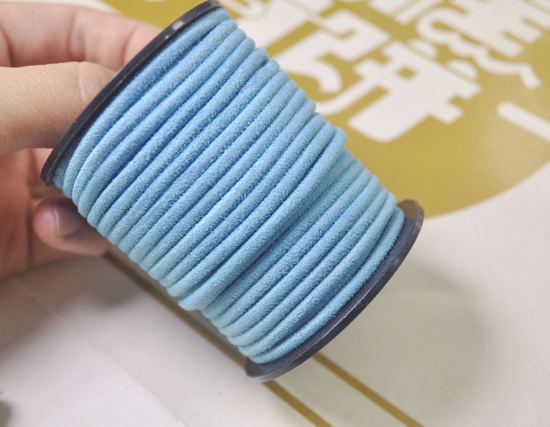 5yards 3mm Round Faux Suede Leather Cords,island Blue Leather String ...