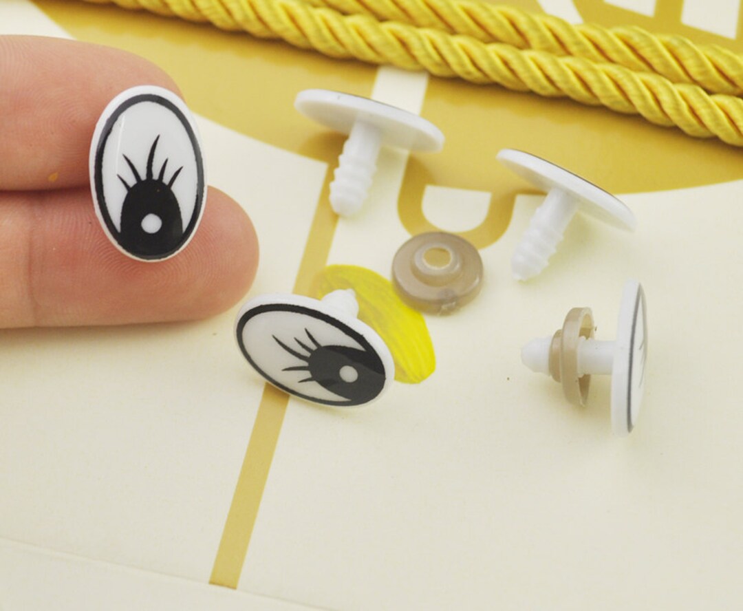 10pairs 20mm Toy Eyes Cartoon Eyes Oval Adorable Comic Safety Eyes ...