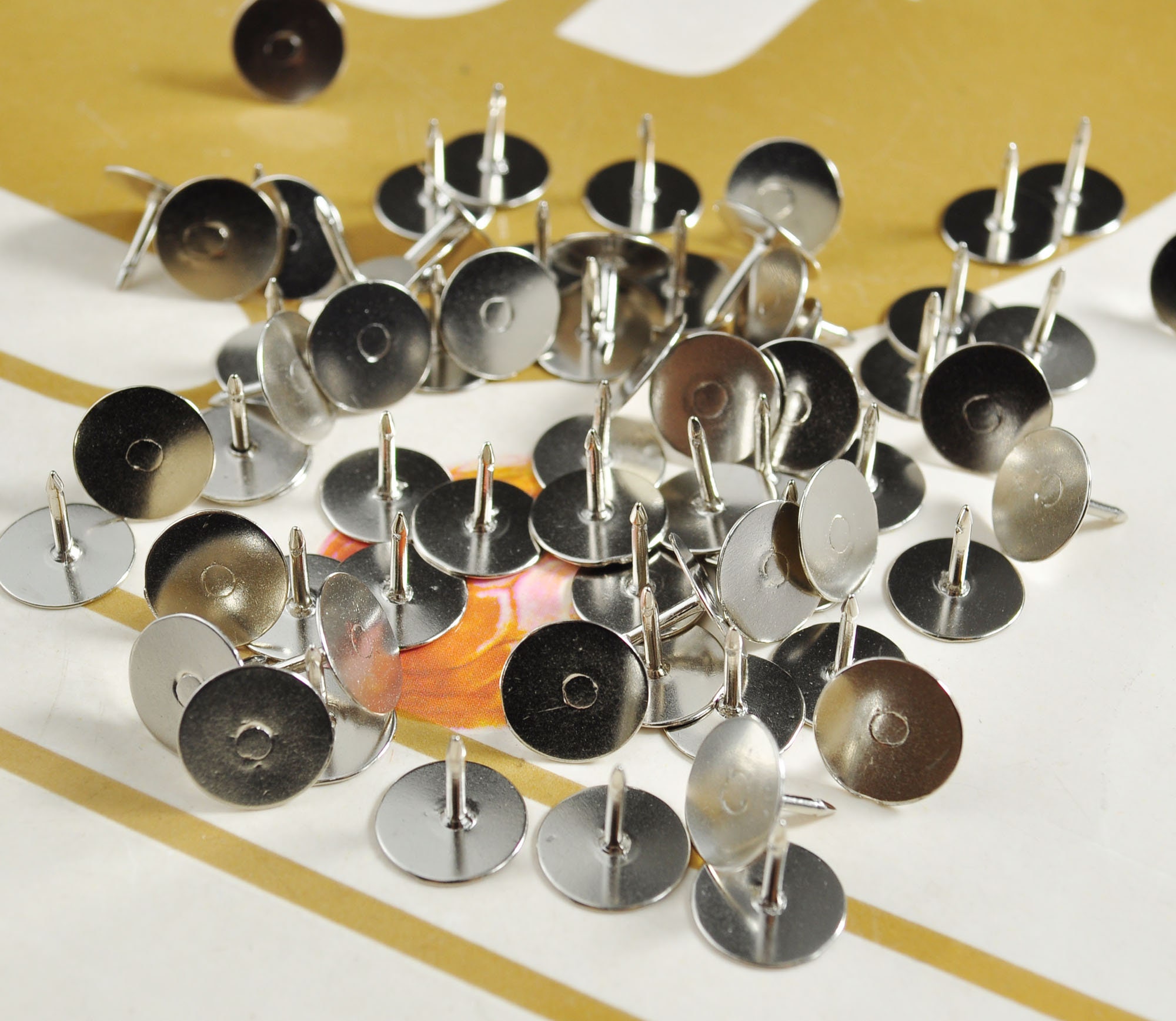 5 Colors,10/20/30/50 Pieces Brass Blank Brooch Tie Pins Pinch Badge ...