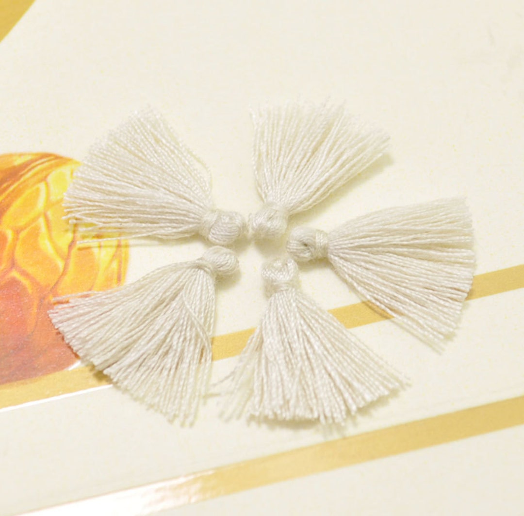 50pcs Beige Mini Tassels,1.7cm 100% Cotton Tassels,tiny Short Tassels ...