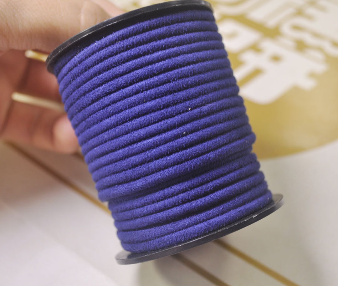 5yards 3mm Round Faux Suede Leather Cords,navy Blue Leather String Cord ...