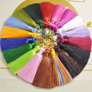 2pcs Mixed Color Tassels,82mm Long Silk Tassels,handmade Tassel ...