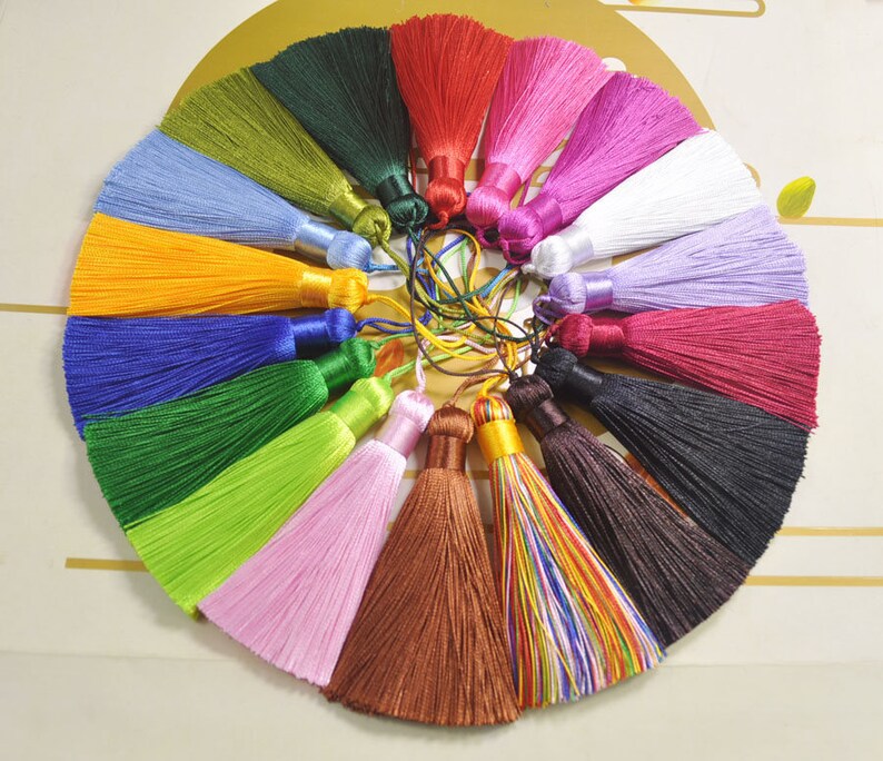 2pcs Mixed Color Tassels82mm Long Silk Tasselshandmade - Etsy