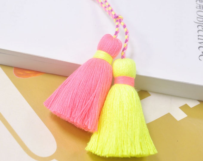 Tassels for Bag,2pcs Small Cotton Tassel,for Keyclasps,bright Pink ...