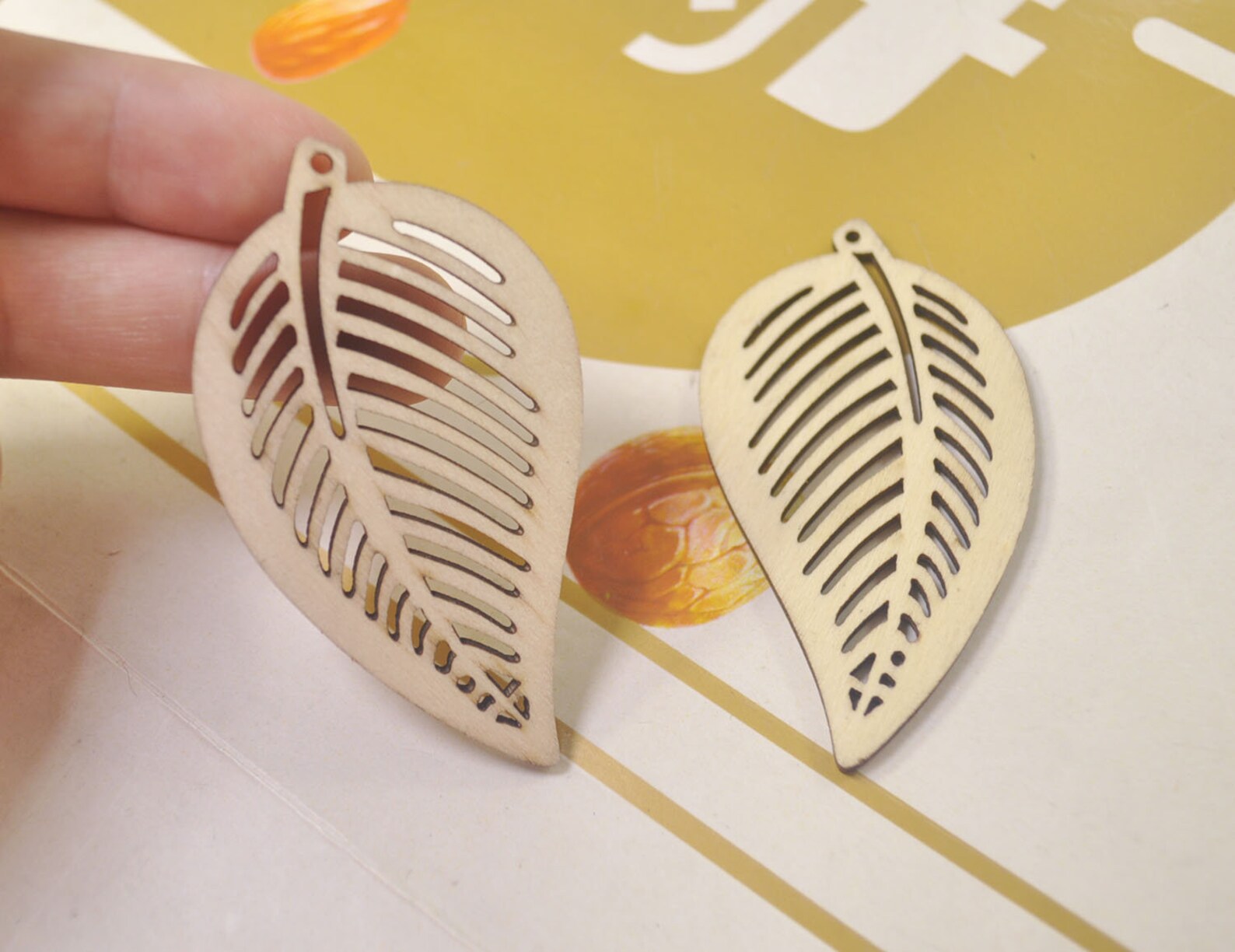 8pcs Wood Filigree Leaf Dropleaf Wood Charm Jewelry Necklace - Etsy