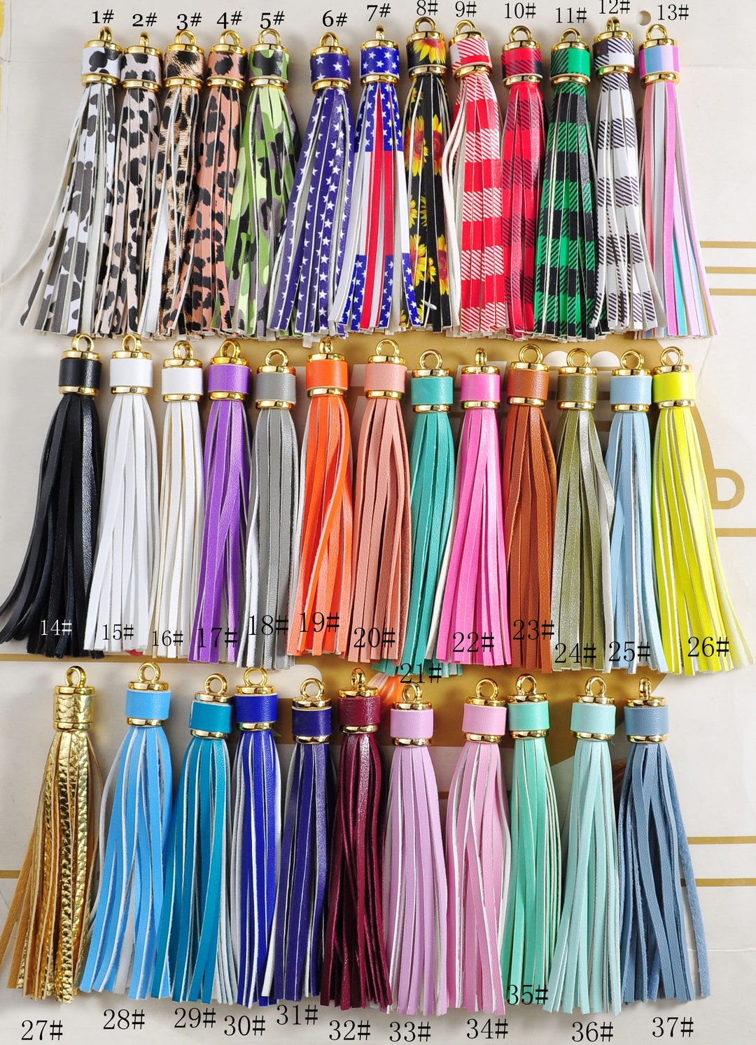 2pcs 10cm PU Leather Tassels,37 Colors Large Faux Leather Tassels,gold ...