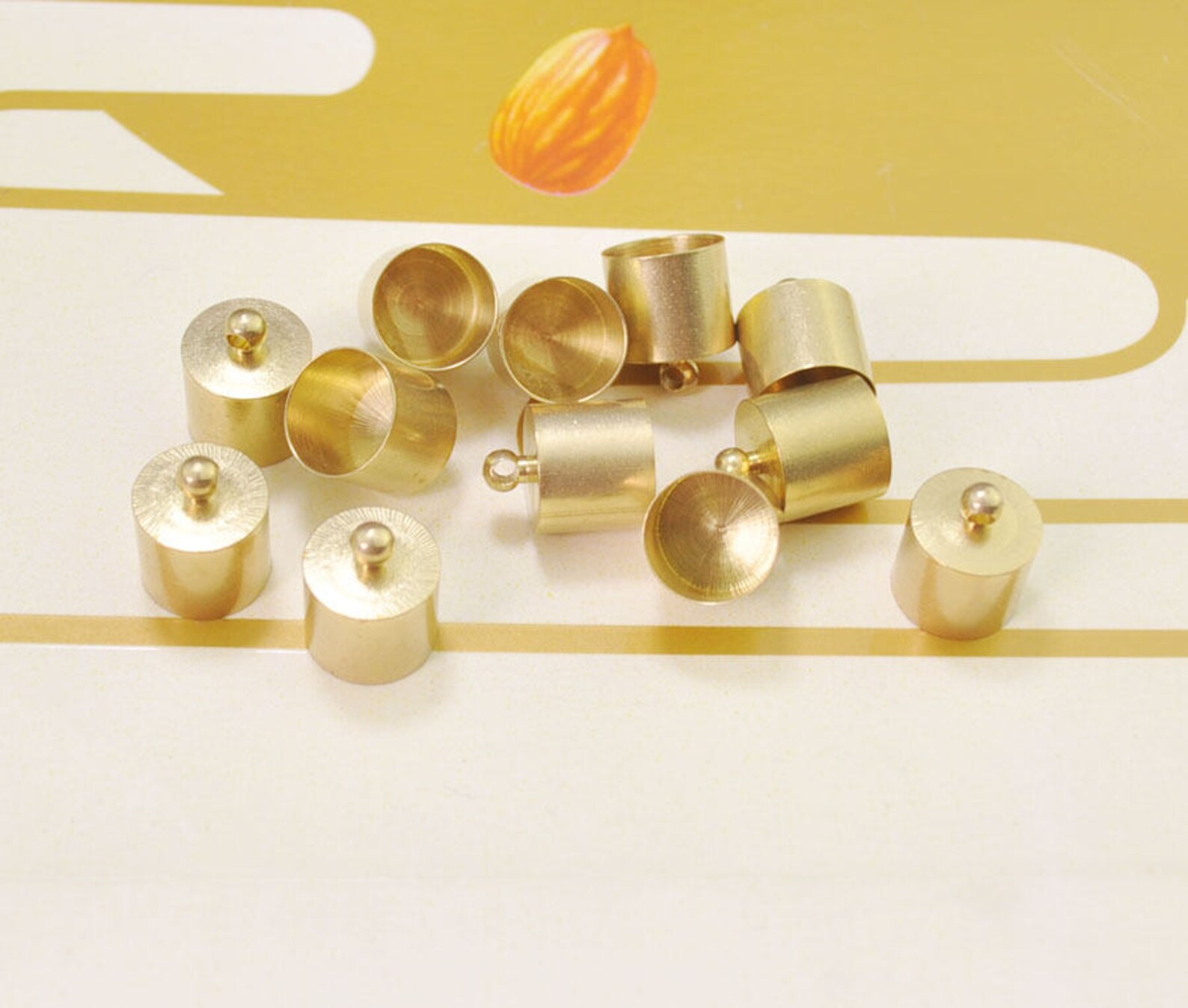 20pcs Raw Brass End Caps,metal End Cap Connectors,tassel Cap,cord Cap ...