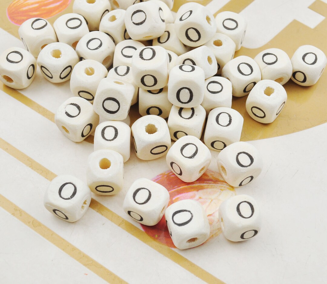 20-200 of O Letter Wood Letter Alphabet Square Beads , 10mm Natural ...