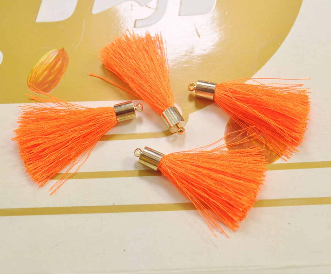 45mm Tassel Charm,orange Silk Tassel Pendant,20pcs Silky Tassels ...