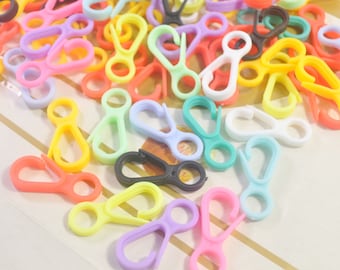 50 Pcs Plastic Black Mini Gloves Hooks Buckles,plastic Hook Clasps ...
