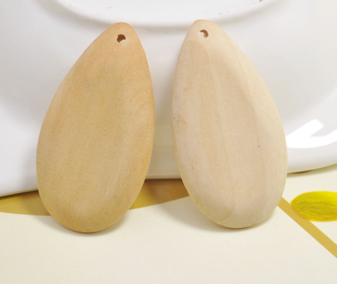 8pcs Large Wooden Pendants for Diy,water Drop Wooden Charm,teardrop ...