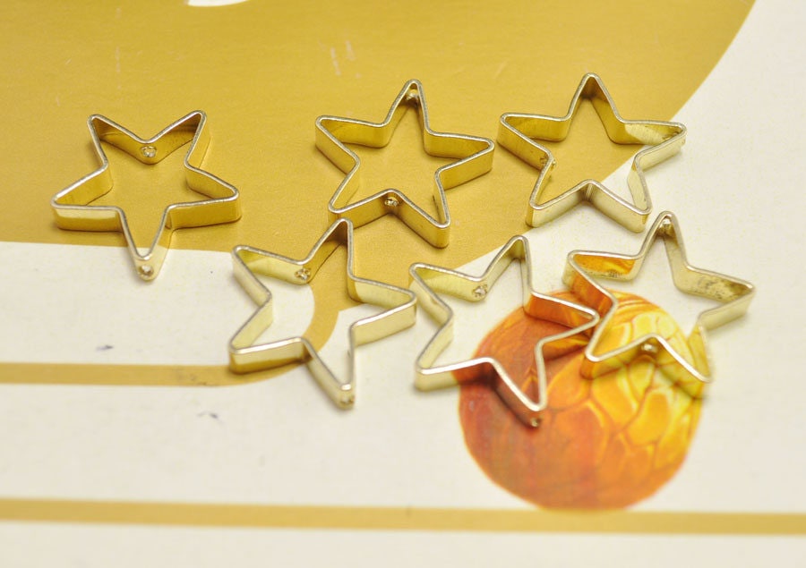 10Pcs Raw Brass Star CharmsStar PendantStar ConnectorsStar | Etsy