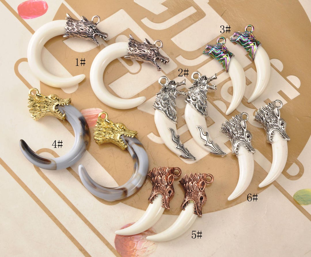 5pc Acrylic Tooth Pendant,teeth Shape Pendant,ab Colored/gold/silver ...