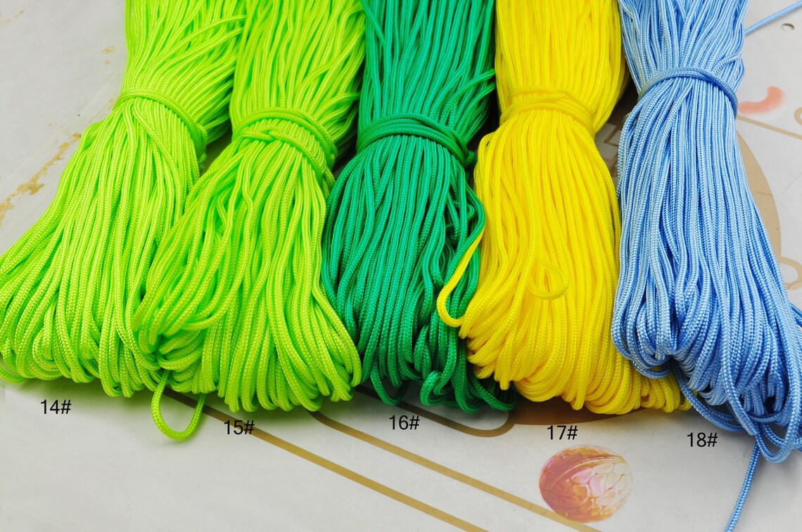 29 Colors Round Braided Cords，20-100yards 2mm Nylon Rope，polyester Rope ...