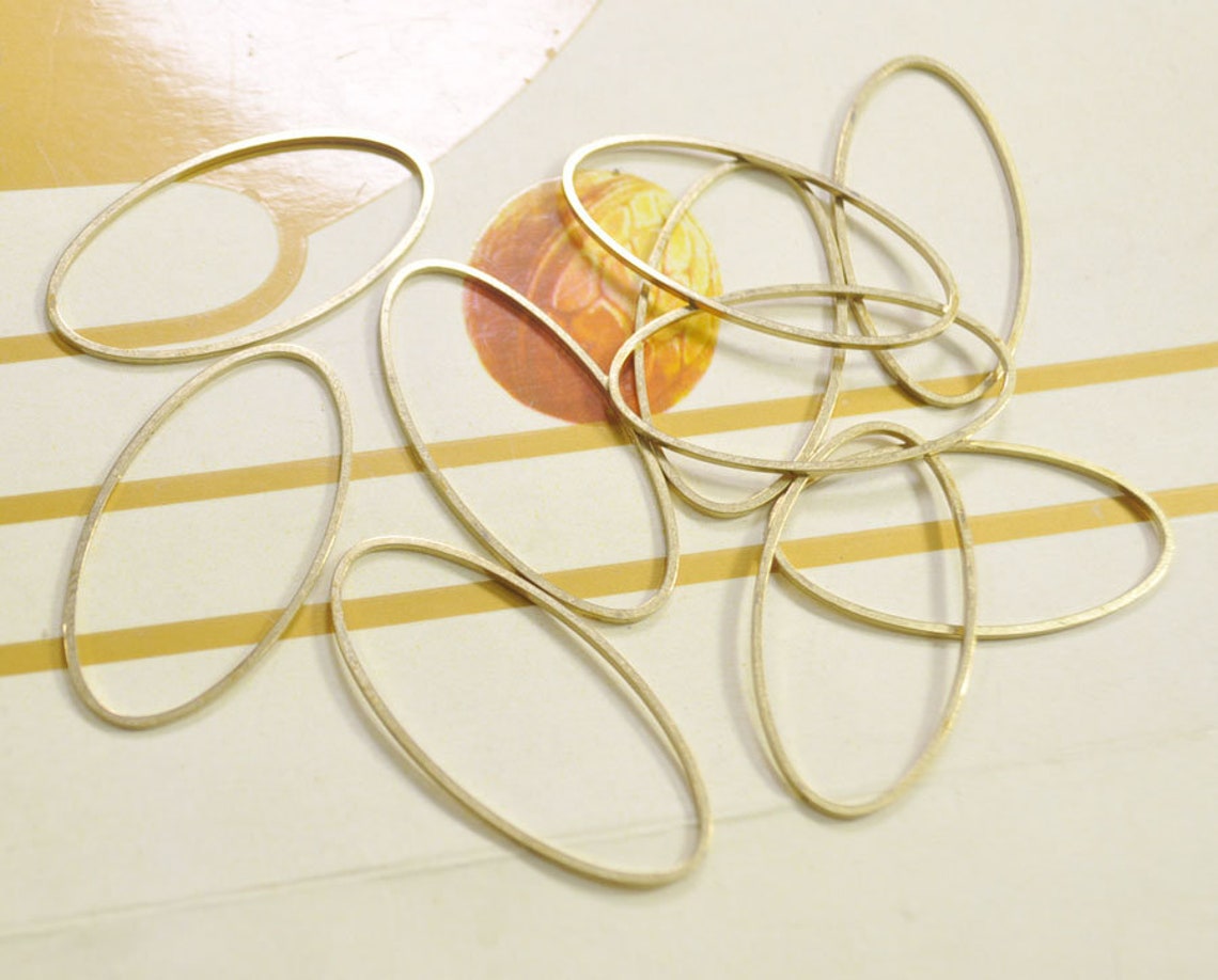 Brass Oval Connectors 50pcs Raw Brass Oval Connectorsraw - Etsy