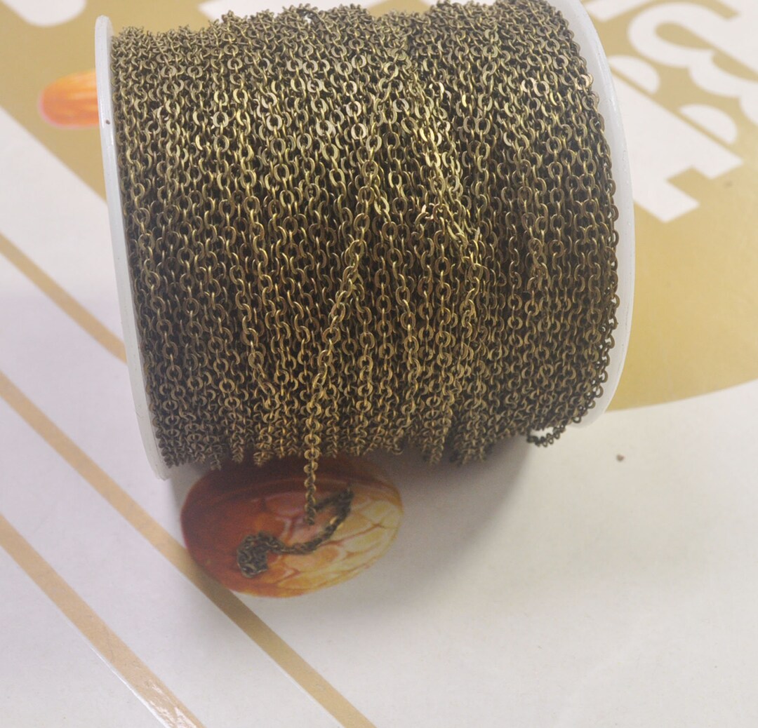 10 Yards Bronze Chain Bulk, Flat Cable Chain,iron Chain,welded Soldered ...