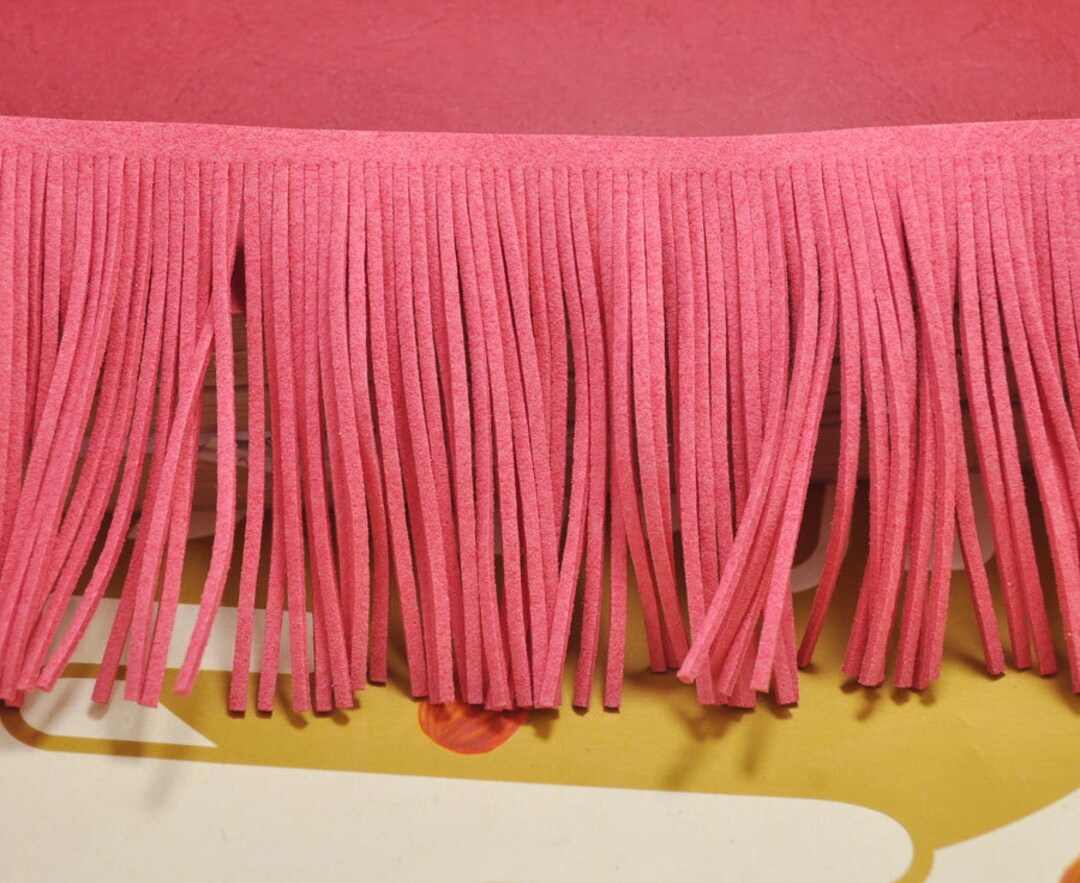 1 Yard Watermelon Red Leather Fringe Trim,78mm Width Faux Suede Fringe ...