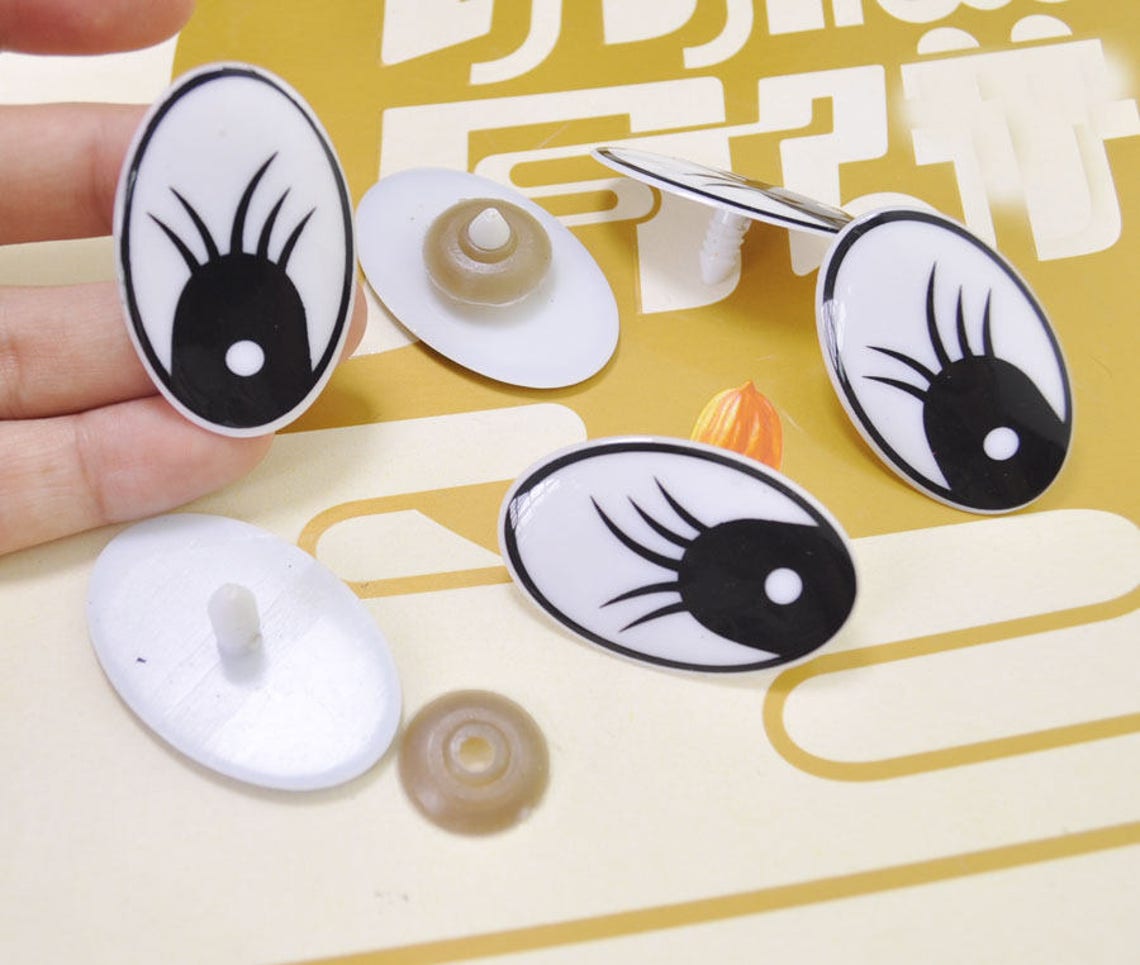10pairs 47mm Large Toy Eyes Cartoon Eyes Oval Adorable Comic Safety ...