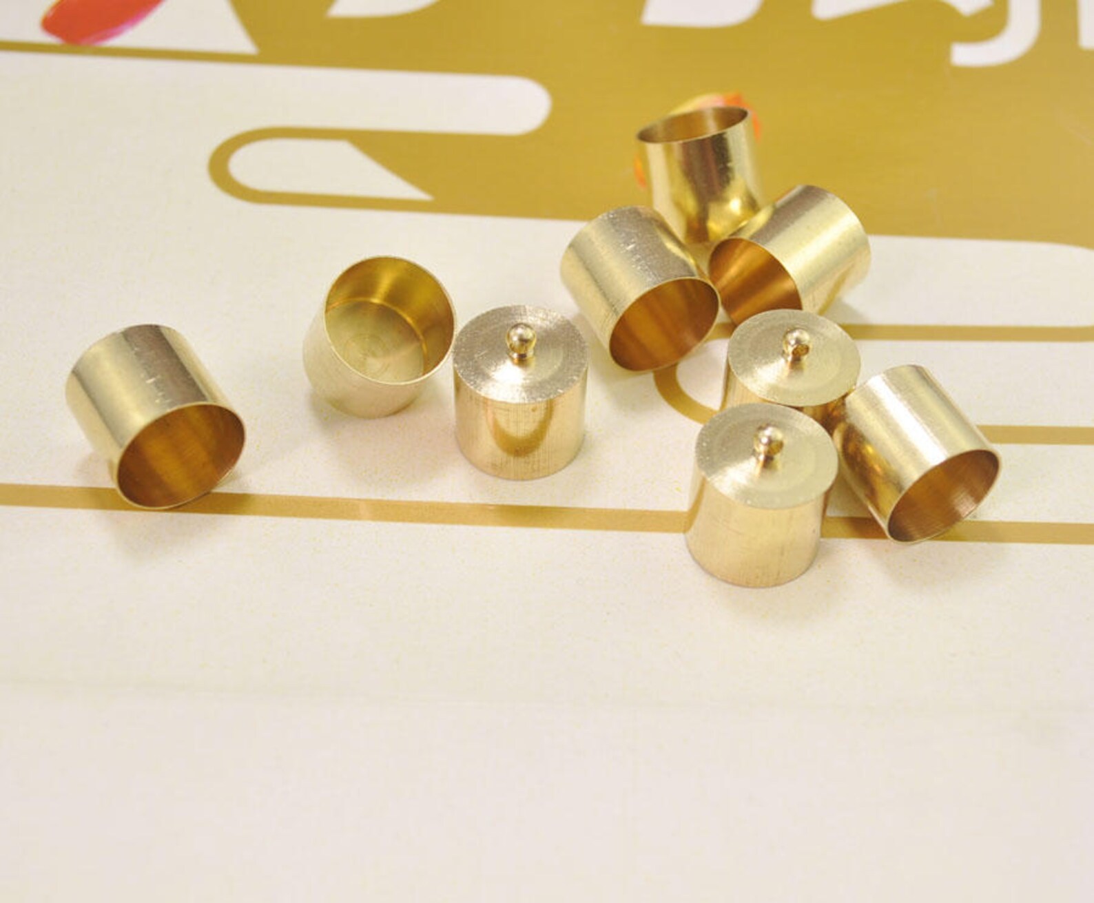 20pcs Raw Brass End Caps,big Metal End Cap Connectors,tassel Cap,cord ...